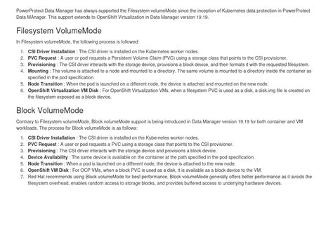 Pvc Volume Mode Dell Powerprotect Data Manager Protecting Openshift Workloads Dell