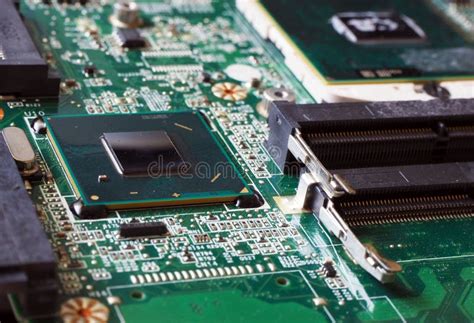 Central Processor Units On Mainboard Stock Image Image Of Electronic