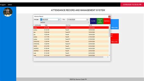 Attendance Monitoring And Management System Using VB Net And SQL Server Campcodes