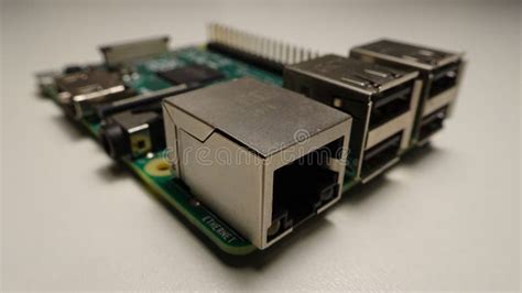 closeup of a raspberry pi on a white surface editorial photo image of