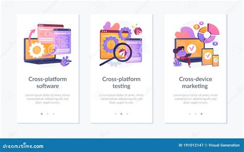 cross platform software app interface template stock vector