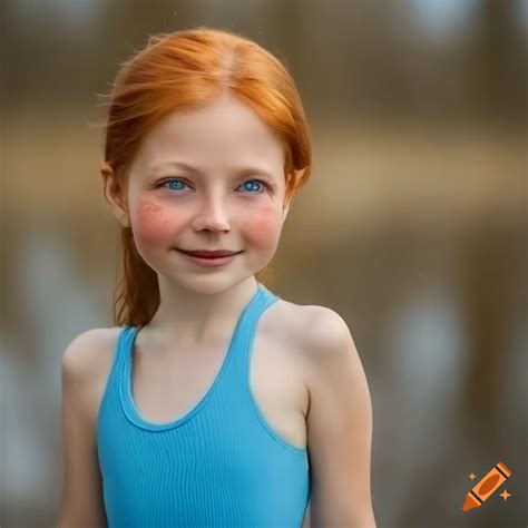Portrait Of A Redhead Girl In Swimsuit By The Lake On Craiyon