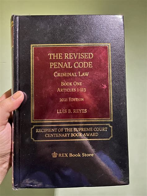 Book 1 The Revised Penal Code Criminal Law 2021 By Luis B Reyes Hobbies And Toys Books