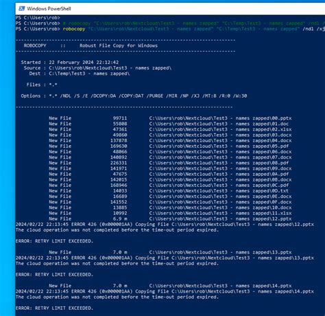 Nextcloud Client Crashes With Robocopy Desktop Nextcloud Community