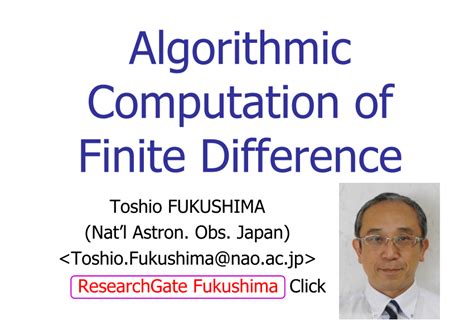 Pdf Algorithmic Computation Of Finite Difference