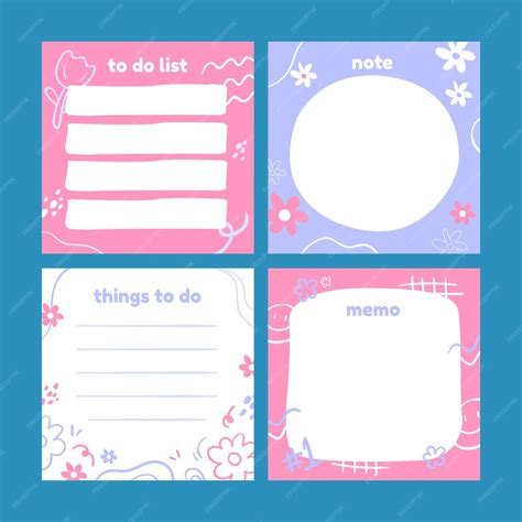 Premium Vector Collection Of Cute Memo And Notes Template