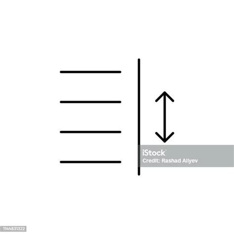 형식 높이 줄 간격 아이콘입니다 텍스트 및 모바일 개념 및 웹 응용 프로그램 아이콘에 대 한 타이포 그래피의 요소입니다 웹 사이트 디자인 및 개발을 위한 얇은 라인 아이콘