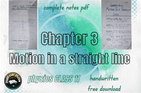 Chapter 3 Motion In A Straight Line Class 11 Notes Pdf Download