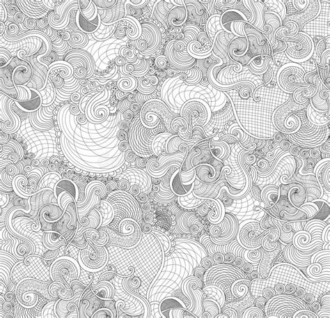 Magic Abstract Vector Seamless Pattern With Doodles Curling Lines