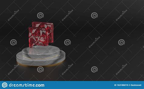 3d Rendering Of Red Gemstone Symbol Of Two Rounded Chat Bubbles Icon Stock Illustration