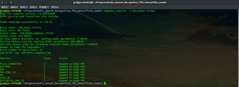 使用edgetpu應用在語音模型預測之簡單實例五 使用 Edgetpucompiler 轉換 Edgetpu 可識別 Tflite模型
