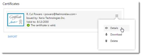 Importing Personal Certificates To Kerio Connect Client
