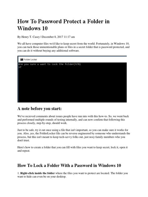 how to password protect a folder in windows 10 pdf windows 10 computer file