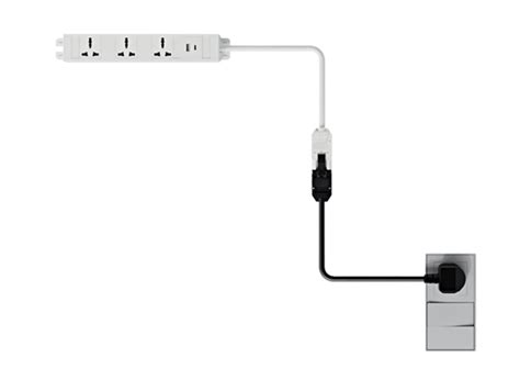 single user under desk interlink power access and cable management
