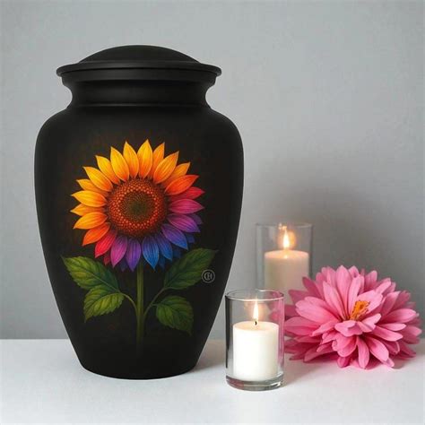 Sunflower Cremation Urn Adult Ashes Black Memorial Keepsake Funeral