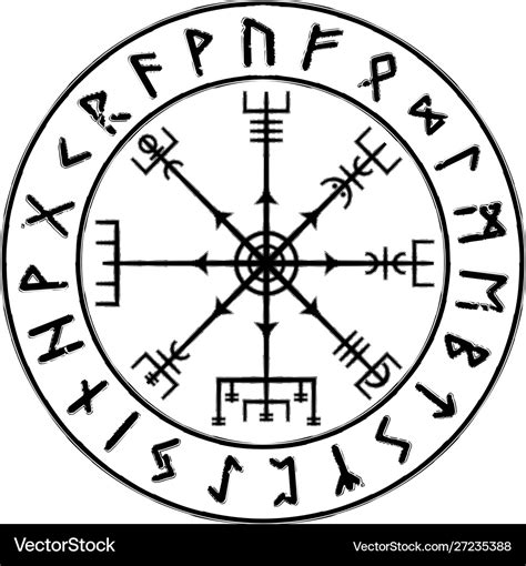 Vegvisir Runic Compass Royalty Free Vector Image