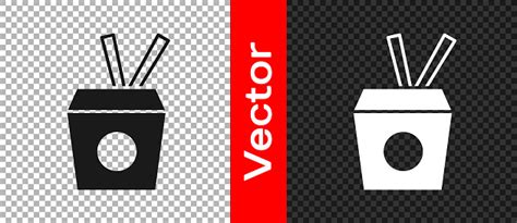 종이 상자에 담긴 검은 아시아 국수와 젓가락 아이콘은 투명한 배경에 분리되어 있다 길거리 패스트 푸드 한국 일본 중국 음식 벡터 0명에 대한 스톡 벡터 아트 및 기타 이미지