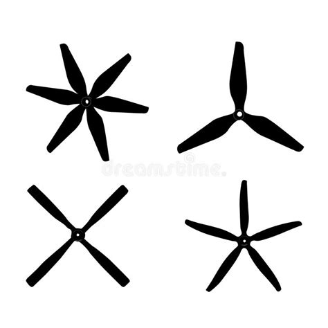 Rotating Propeller Practical Engineering Black Silhouette Vol 01 Stock Vector Illustration Of