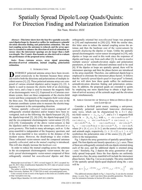 Pdf Spatially Spread Dipoleloop Quadsquints For Direction Finding