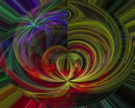 Digital Fractal Style Pattern Dynamic Magic Dream Nebula Science Fantasy Design Elegant Stock