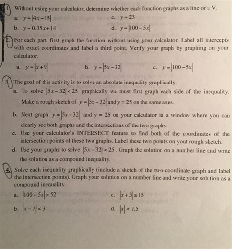 Solved Without Using Your Calculator Determine Whether Each