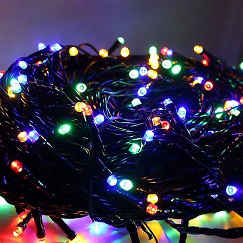 1000 Multi Coloured Leds Black Cable Connectable Outdoor Garden Party