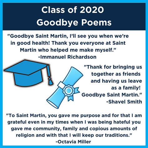 Goodbye Poems From The Class Of 2020 Saint Martin De Porres High