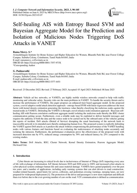 pdf self healing ais with entropy based svm and bayesian aggregate