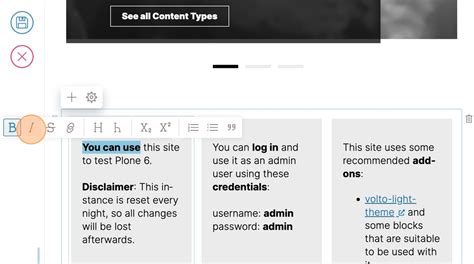 How To Format Text In A Block Content Editing For Plone — Plone