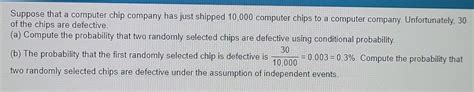 Solved Suppose That A Computer Chip Company Has Just Shipped