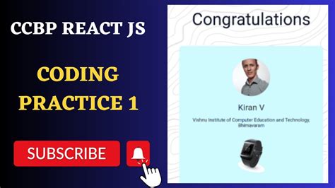 Congrats Card Coding Practice 1 React Js Nxtwave Ccbp 40 Youtube