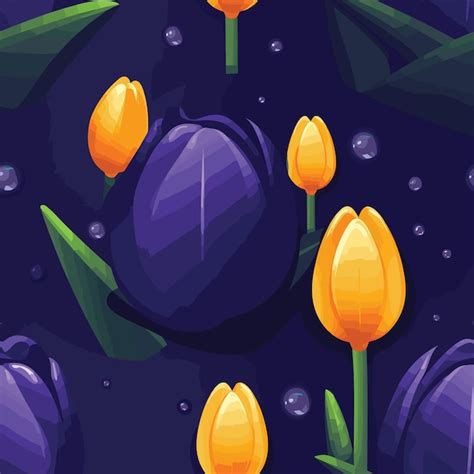 Premium Vector Seamless Colorful Tulip Pattern Premium Vector Seamless Colorful Tulip Pattern