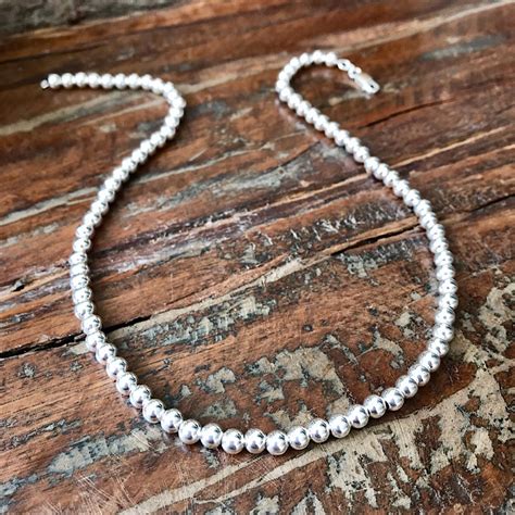 Small Beaded Necklace Sterling Silver Beaded Necklace Heidijhale