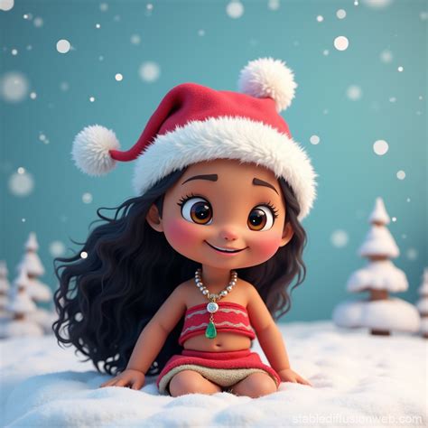 Moana 3d Christmas Background Chibi Style Prompts Stable Diffusion Online