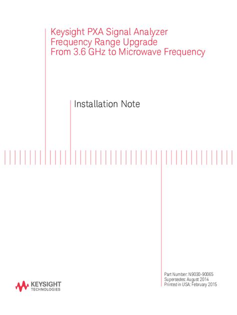 Fillable Online Pxa Signal Analyzer Frequency Range Upgrade From 3 6 Ghz To Microwave Frequency