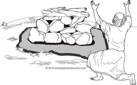 Elijah Altar Coloring Page