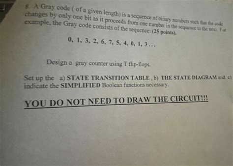 Solved A Gray Code Of A Given Length Is A Sequence Of Chegg Com