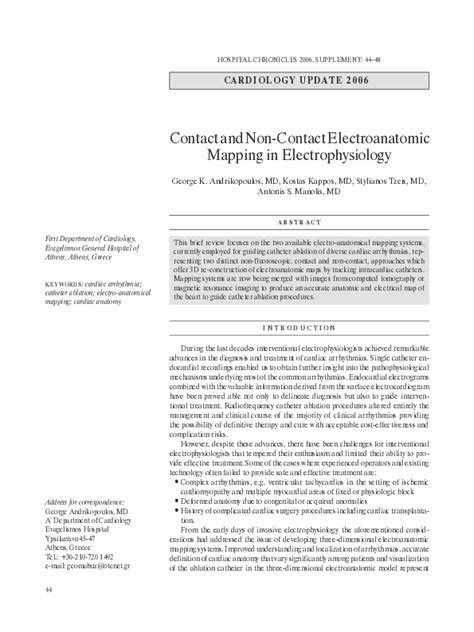 Pdf Contact And Non Contact Electroanatomic Mapping In Electrophysiology George