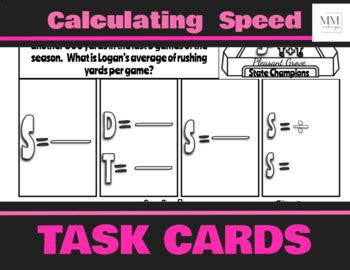 Task Cards Calculating Speed Practice By Ms Murphy S Makings TPT