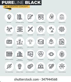 Set Thin Line Web Icons Graphic Stock Vector Royalty Free Shutterstock