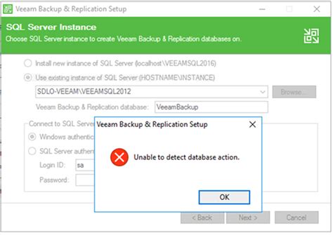 VEEAM TROUBLESHOOTING TIPS Error Unable To Detect Database Action To