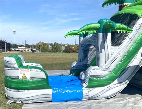 New 7 In 1 T Rex Dinosaur Two Lane Wet Combo Bounce House Tampa
