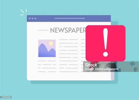매일 디지털 전자 인터넷 신문 벡터 평면 만화 일러스트에 가짜 뉴스 온라인 또는 중요한 속보 개념 0명에 대한 스톡 벡터 아트 및 기타 이미지 Istock