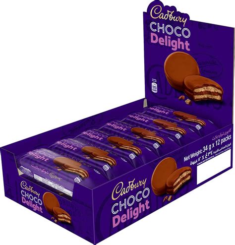 بسكويت ديلايت بالشوكولاتة المزدوجة من كادبوري قطعتان 34 جرام، عبوة