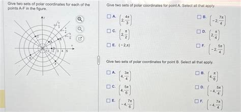 Solved Give Two Sets Of Polar Coordinates For Each Of The Chegg Com