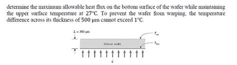 Solved Silicon Wafer Is Susceptible To Warping When T