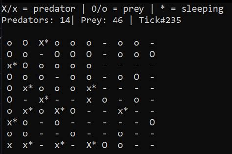 Github Jatoran Predatorprey C Predator Prey Simulation With Histogram