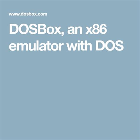 Dosbox Emulator For X86 Systems