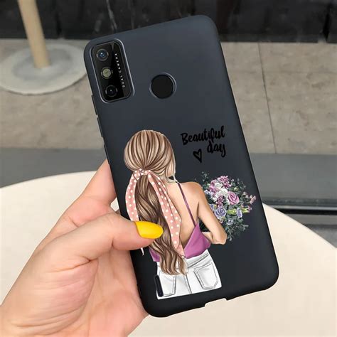 Shop Generic For Tecno Spark Go Case Ke S Pretty Girl Stylish Flowers Black Online