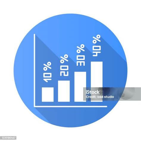 수직 히스토그램 블루 플랫 디자인 긴 그림자 문말 아이콘입니다 금리 세그먼트 막대 증가 비즈니스 다이어그램 마케팅 연구 프레젠테이션 경제 벡터 실루엣 일러스트레이션 0명에